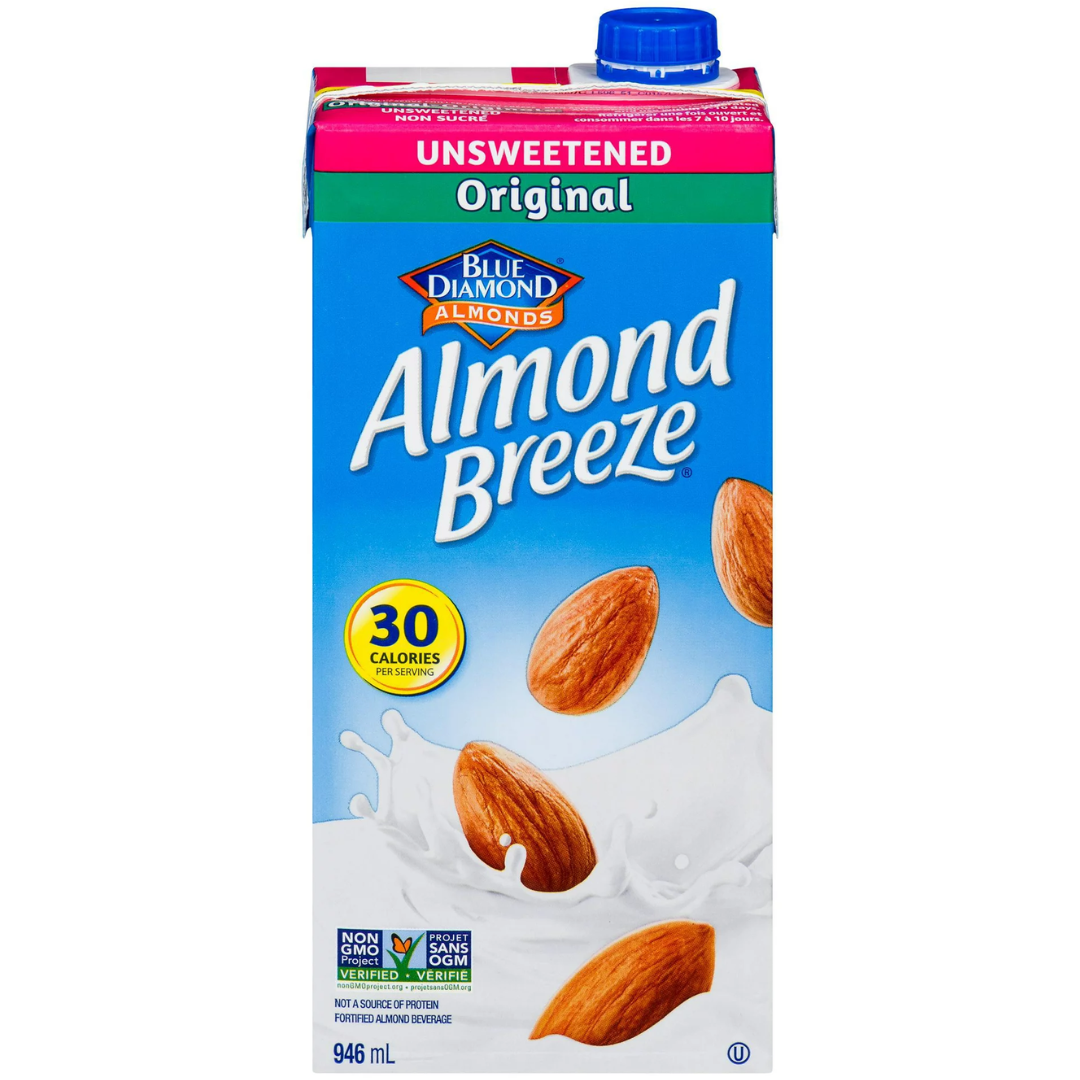 BLUE DIAMOND ALMOND BREEZE UNSWEETENED MILK 946mL – Canteen Canada