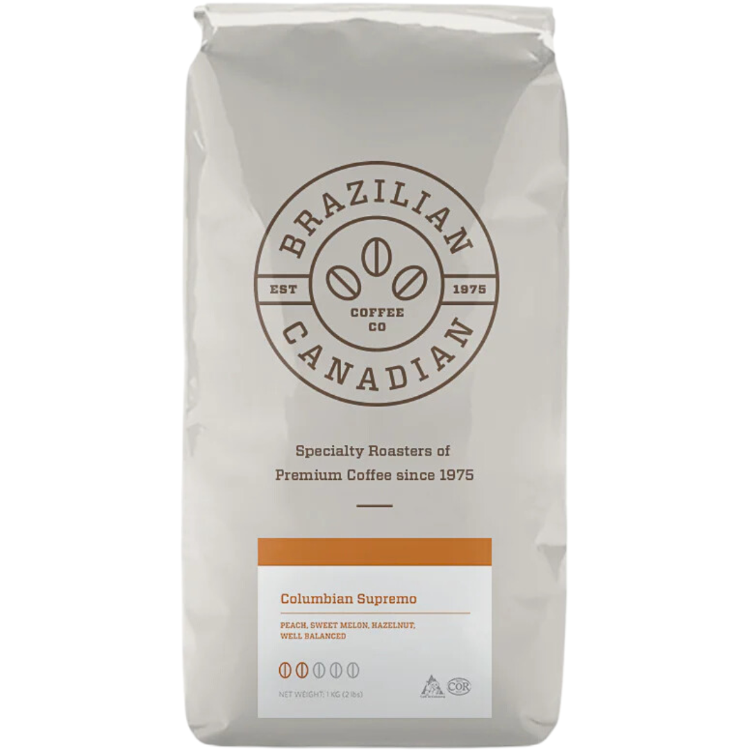 BRAZILIAN CANADIAN COFFEE CO COLOMBIAN SUPREMO WHOLE BEAN 907g ...