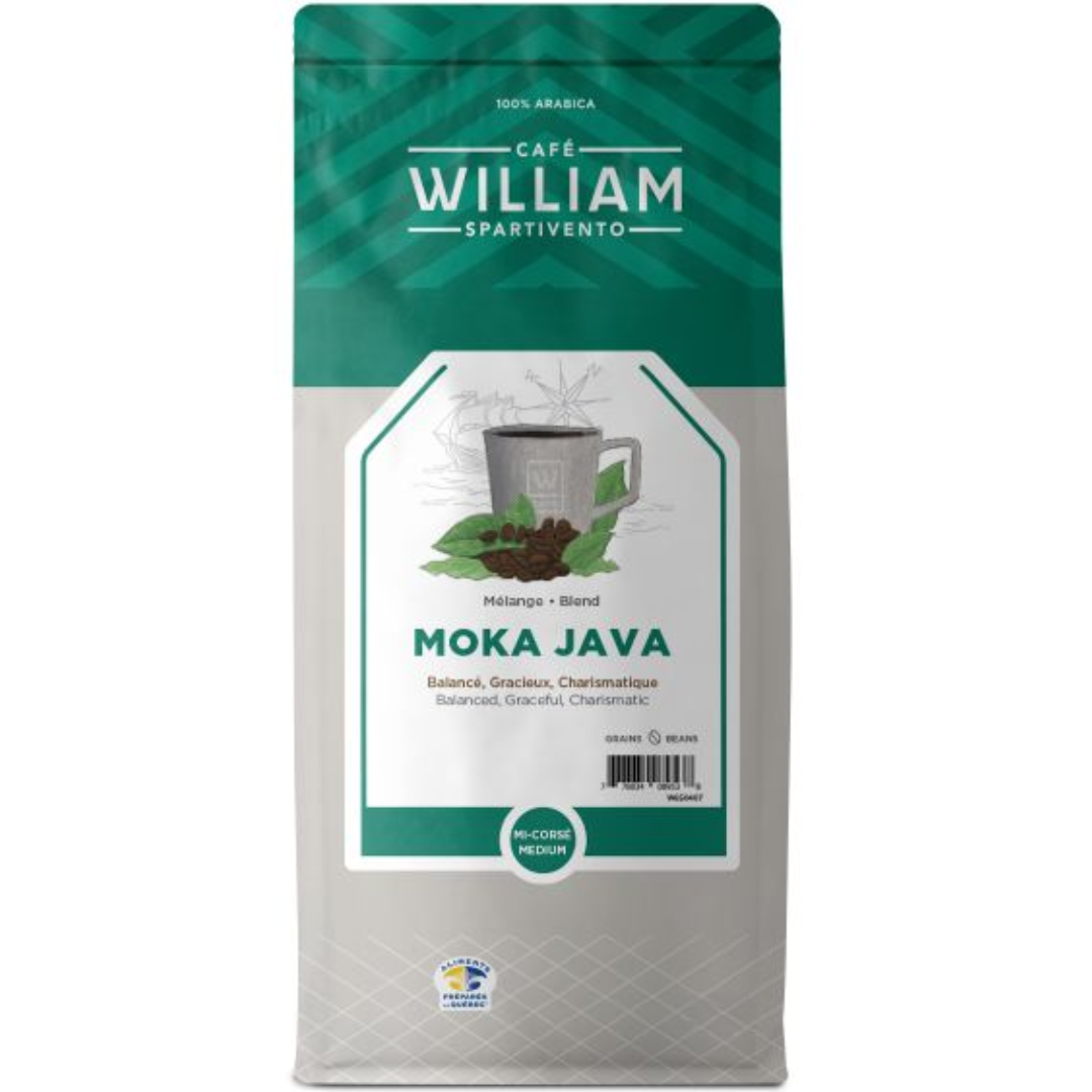 CAFÉ WILLIAM MOKA JAVA NOIR WHOLE BEAN 800g – Canteen Canada