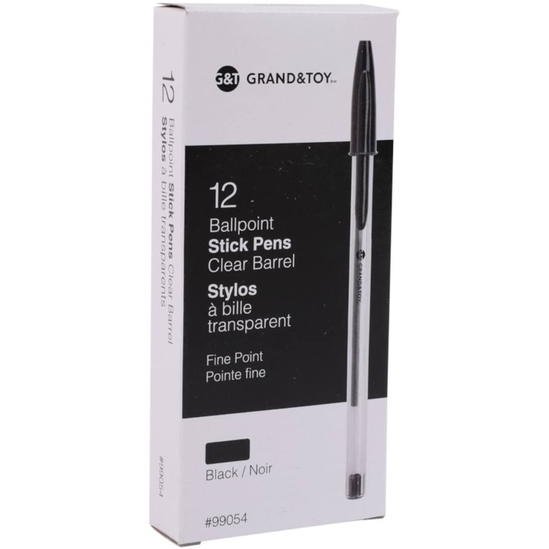 GRAND & TOY BLACK BALLPOINT PEN (12 count) – Canteen Canada