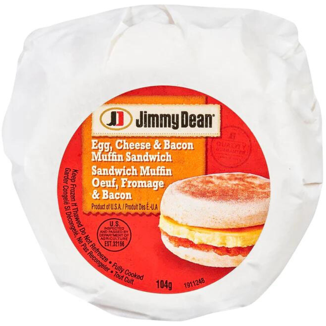 JIMMY DEAN EGG CHEESE & BACON ENGLISH MUFFIN 104g – Canteen Canada