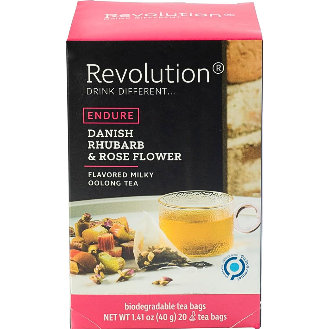 REVOLUTION ENDURE DANISH RHUBARB & ROSE FLOWER TEA (20 COUNT) – Canteen Canada