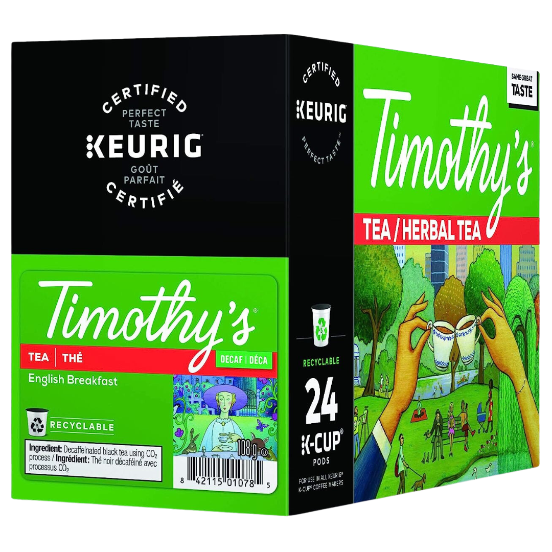 TIMOTHY’S DECAF ENGLISH BREAKFAST TEA KCUP – Canteen Canada