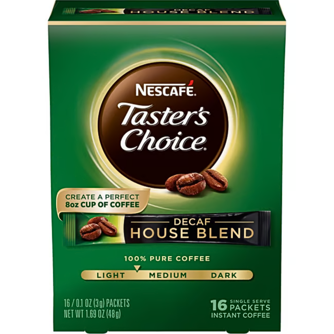 TASTER’S CHOICE DECAF INSTANT HOUSE BLEND – 16 COUNT – Canteen Canada